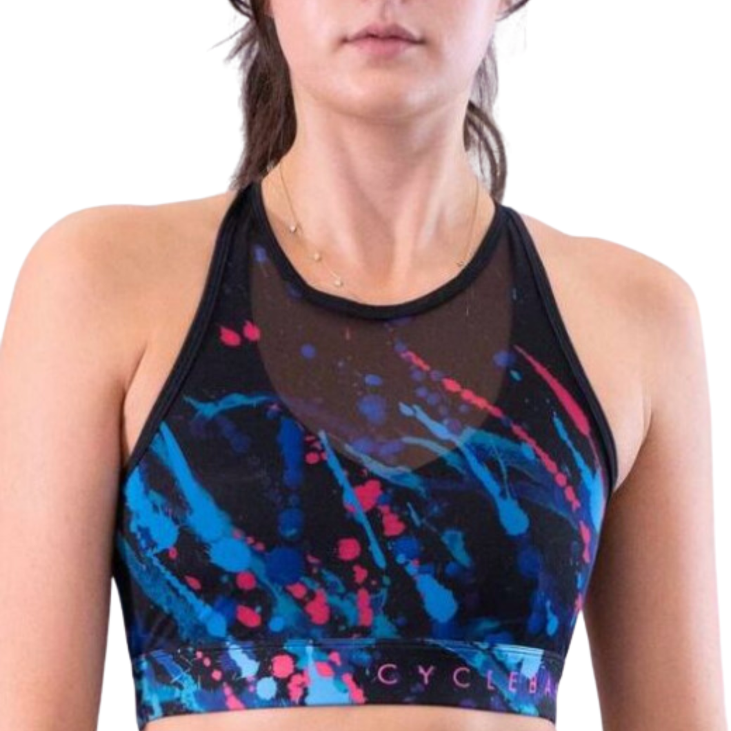 WITH - NOA CROSS BACK BRA - PAINT SPLATTER – CycleBar Australia
